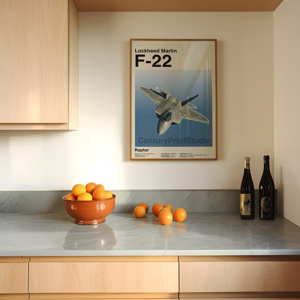 F-22 Poster, 16 X 24 Lockeed & Martin, Fighter Jet Minimalist, Mid ...