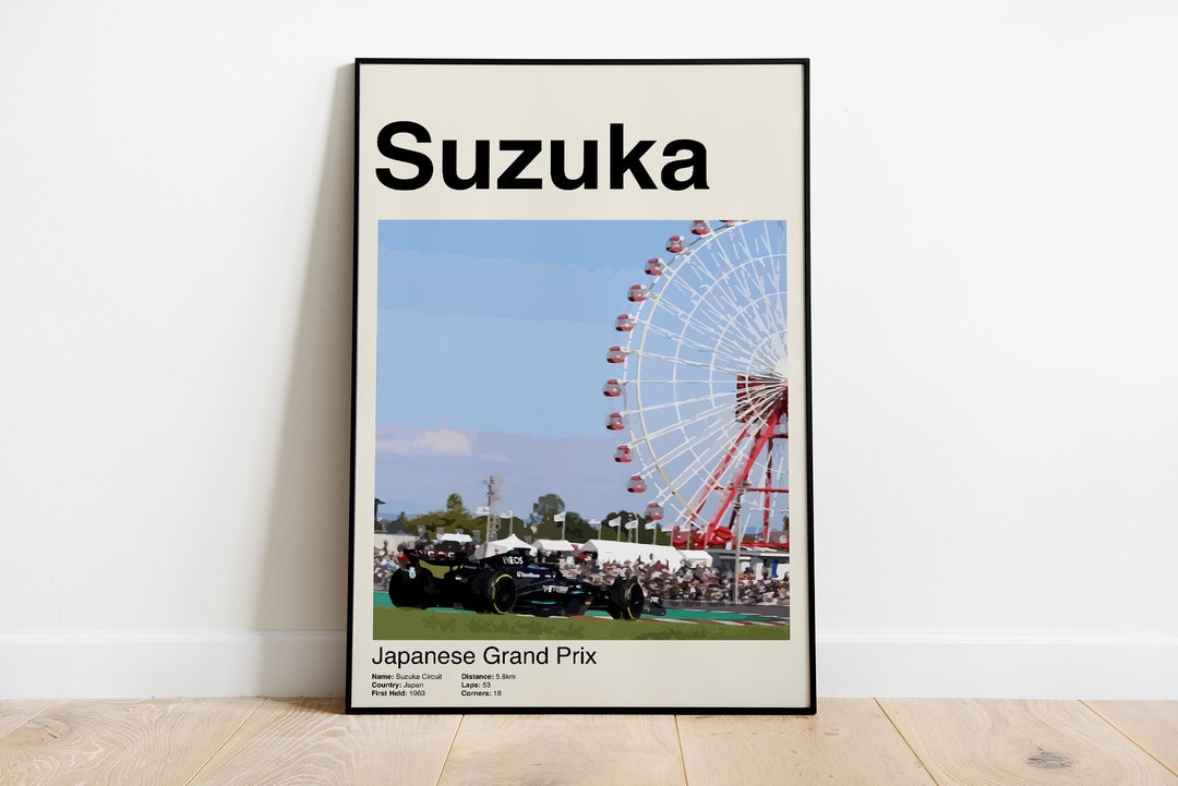 Suzuka Poster, Japanese Grand Prix Print, Formula 1 Art, F1 Fan Gift ...
