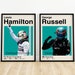 Lewis Hamilton & George Russell F1 Poster, 16 X 24 Ferrari Formula 1 ...