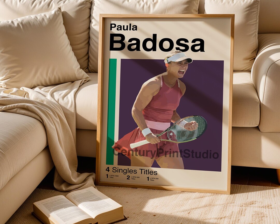 Paula Badosa Poster, Tennis Wall Poster, WTA Print, Tennis Gift, Mid ...