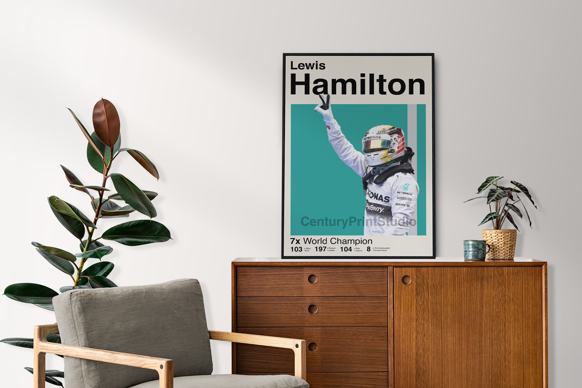 Lewis Hamilton F1 Poster, Mercedes AMG Petronas Print, Formula 1 Print ...