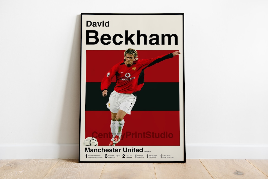 David Beckham Poster, 16 X 24 Soccer Poster Minimalist, Mid-century ...