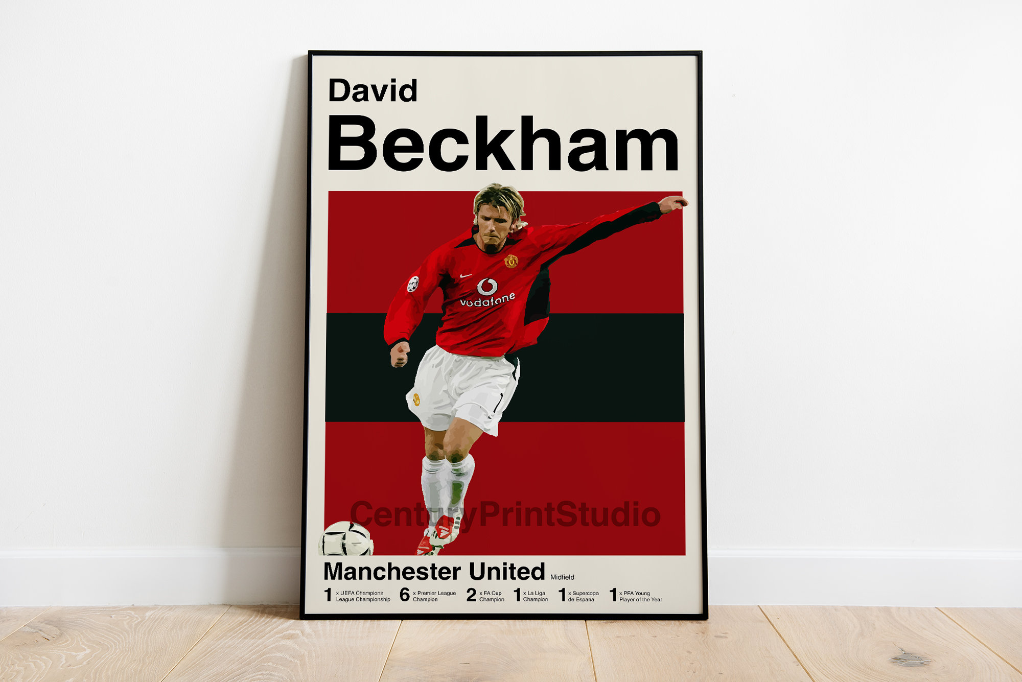 David Beckham Poster, 16 X 24 Soccer Poster Minimalist, Mid-century ...