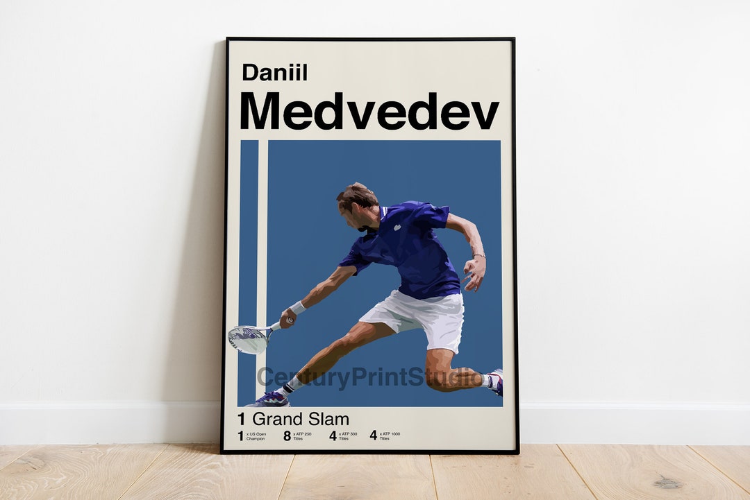 Daniil Medvedev Poster, 16 X 24 Tennis Minimalist, Mid-century Modern ...