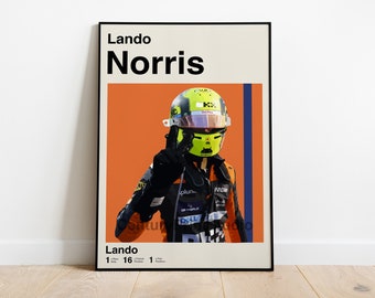 Lando Norris Poster, F1 Racing Poster, F1 Fan Gift, Formular One Poster ...