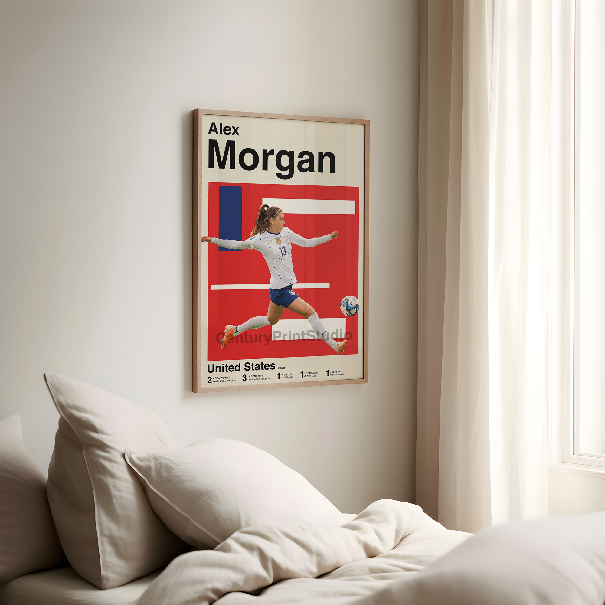 Alex Morgan Poster, USA Football Women Soccer Minimalist, Football ...