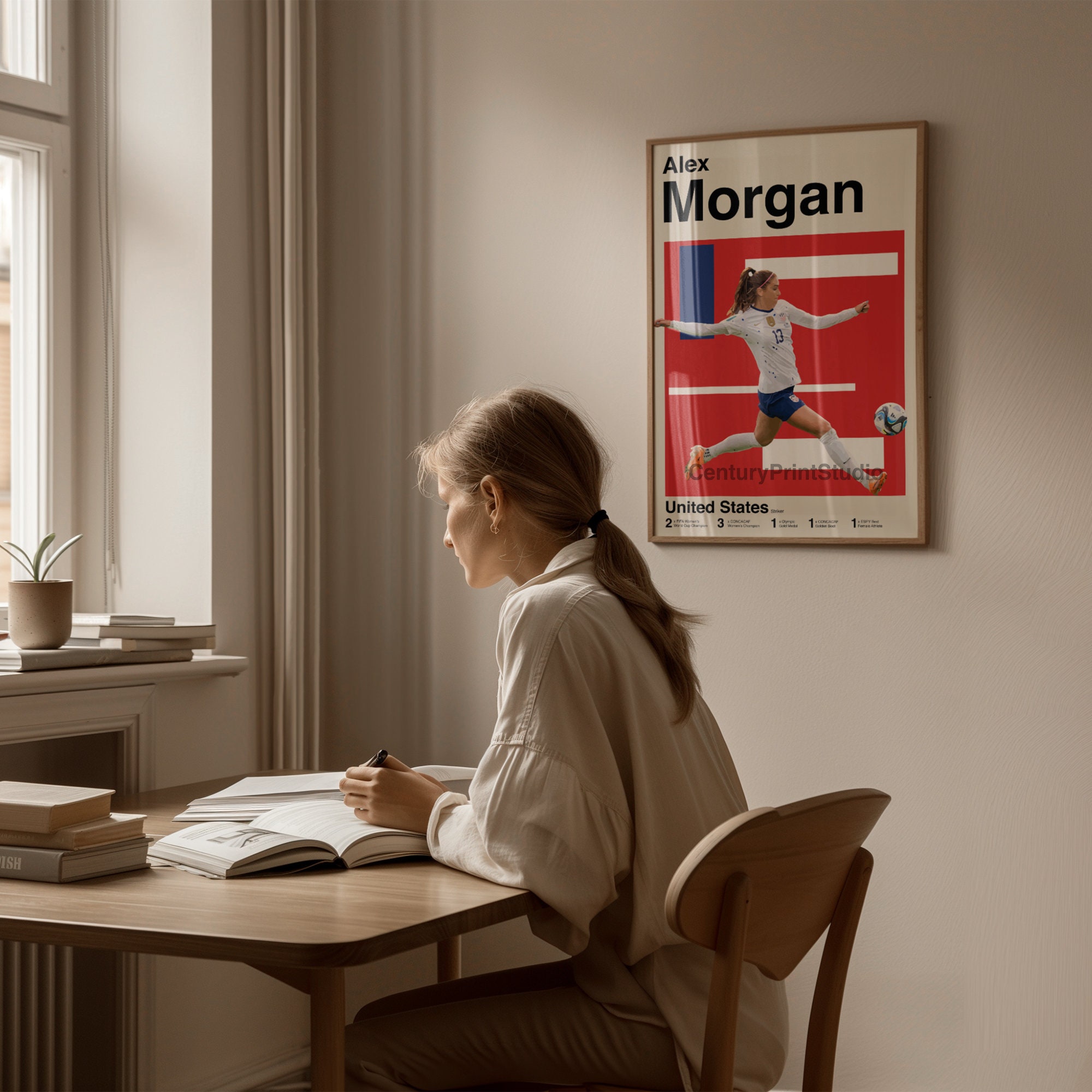 Alex Morgan Poster, USA Football Women Soccer Minimalist, Football ...