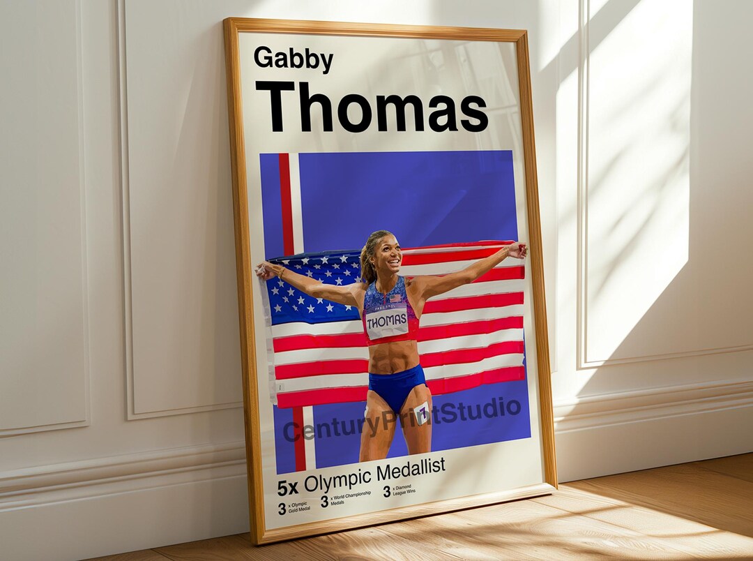 Gabby Thomas Poster, USA Sprinting Wall Art, Women’s Track and Field ...
