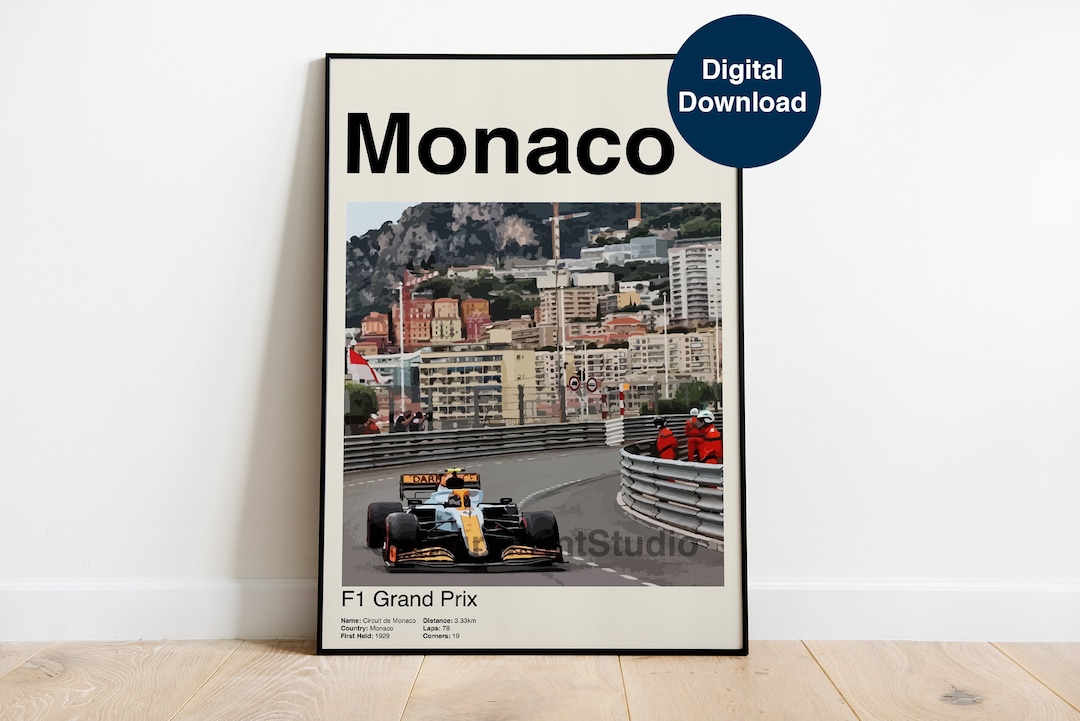 Monaco F1 Poster, 16 X 24 Circuit De Monaco, Monaco Grand Prix Print ...