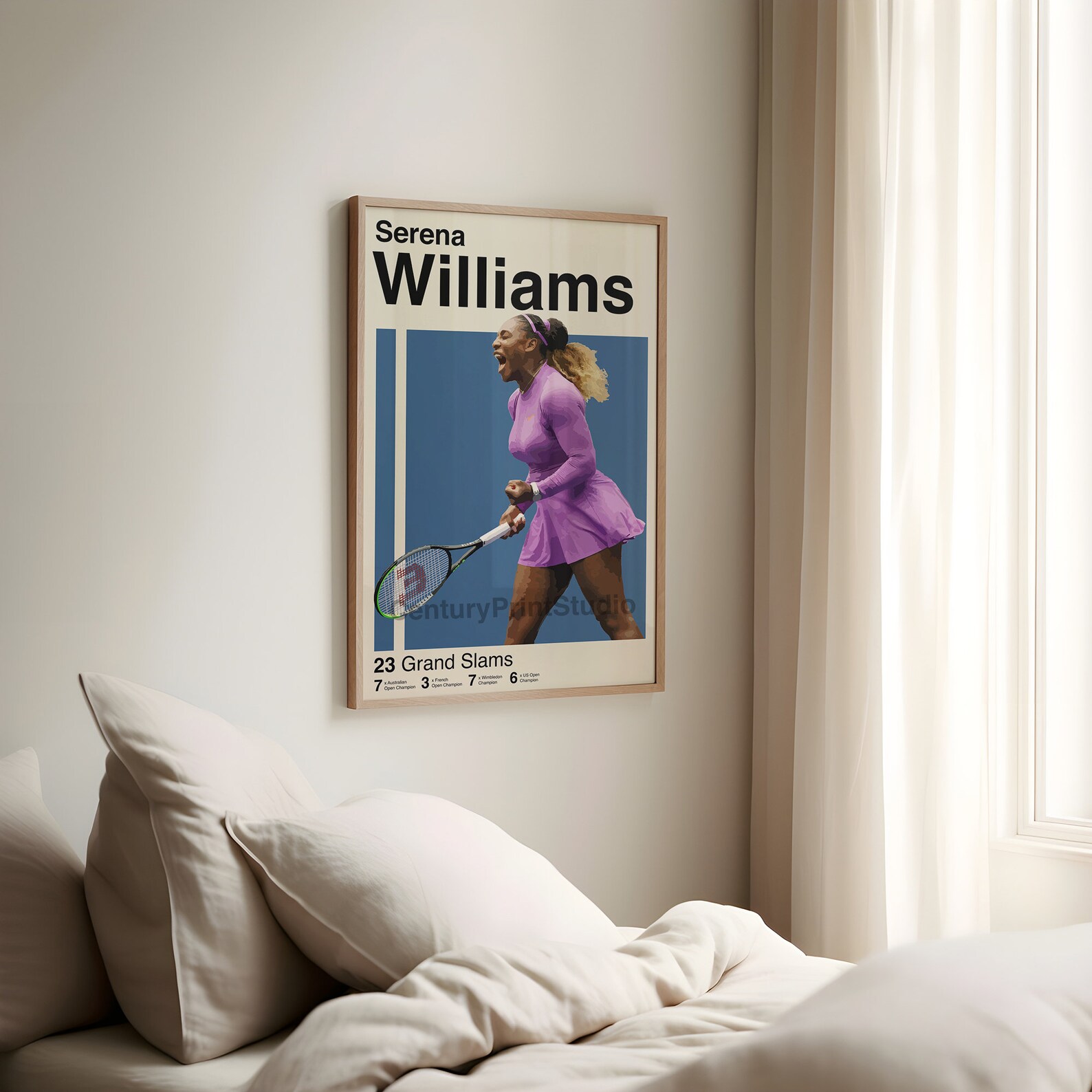 Serena Williams Poster, Tennis Print, Grand Slam Champion Print, Tennis ...