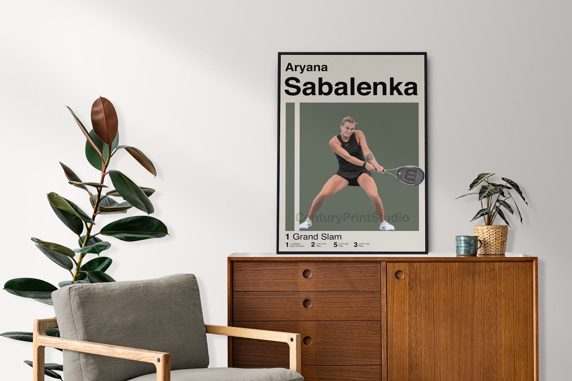 Aryna Sabalenka Inspired Poster, 16 X 24 Tennis Minimalist, Mid-century ...
