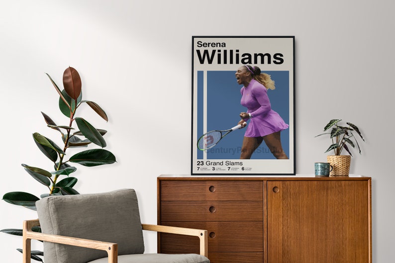 Serena Williams Poster, Tennis Print, Grand Slam Champion Print, Tennis ...