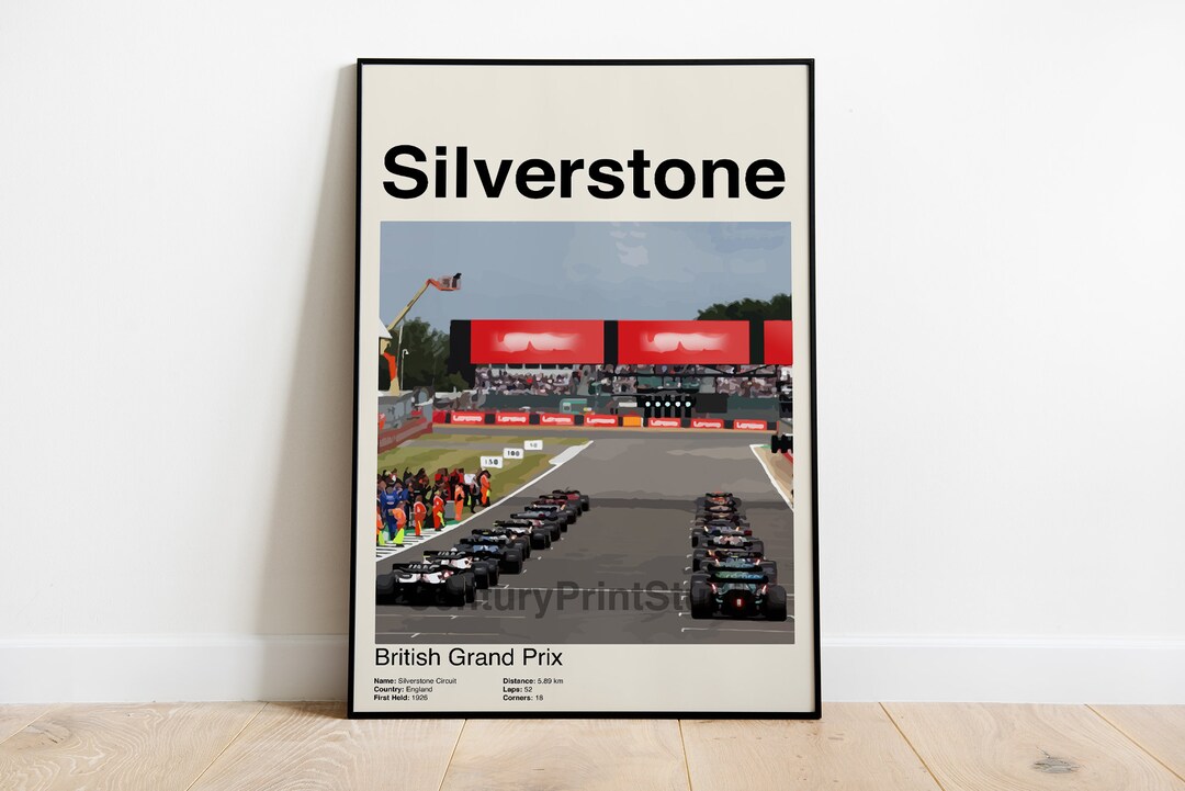 Silverstone Circuit F1 Print, Formula 1 Fan Gift, Sport Wall Art ...