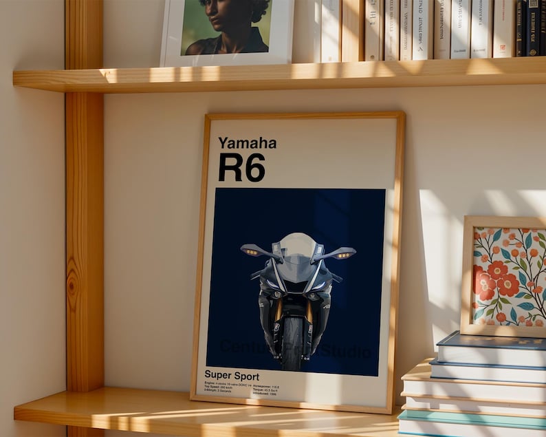 Yamaha R6 Poster, Sportbike Wall Art, Modern Racing Decor, Gift for ...