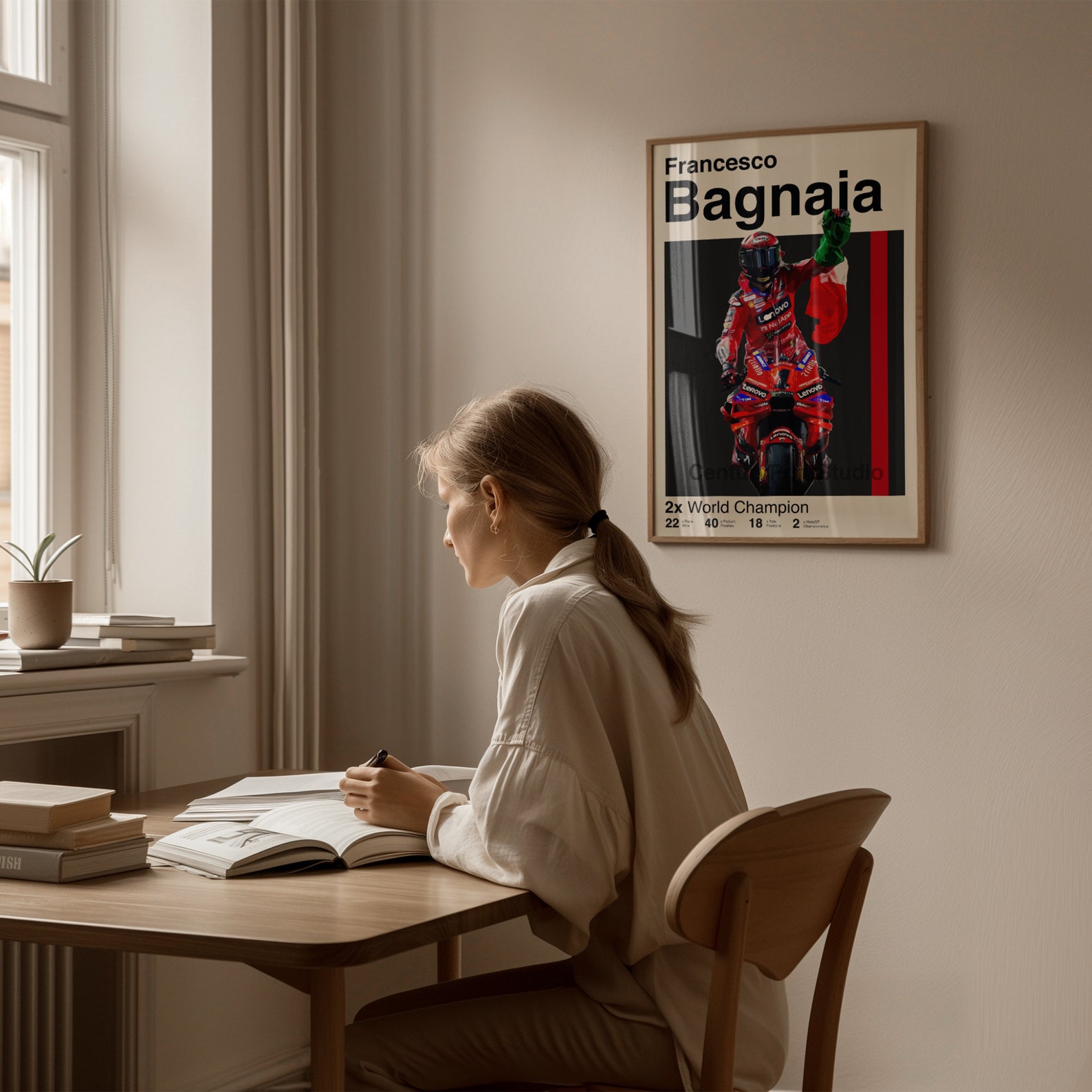 Pecco Bagnaia Poster, Motogp Ducati Minimalist, Mid-century Modern ...