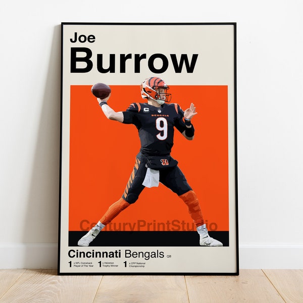 Joe Burrow Modern Art - Etsy