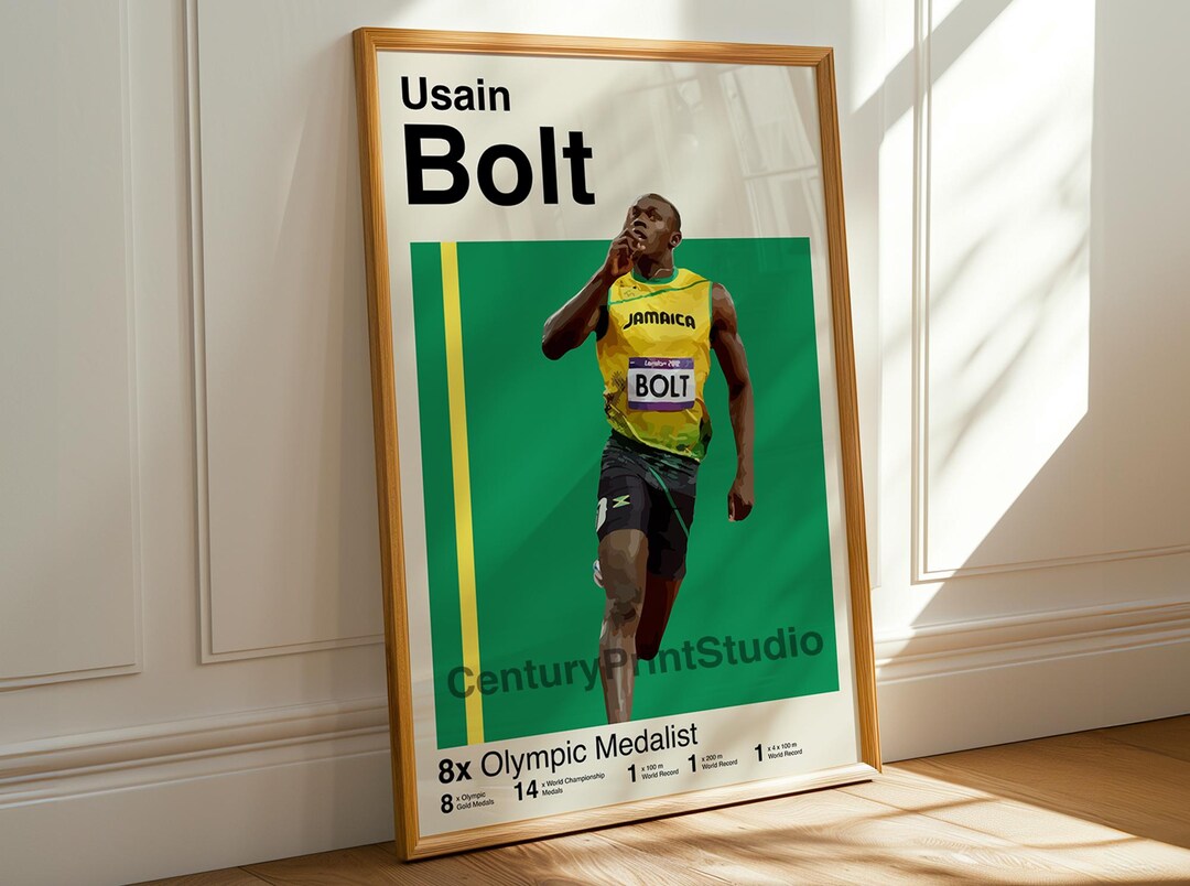 Usain Bolt Print: Jamaican Sprint Legend, Track and Field Art - Etsy