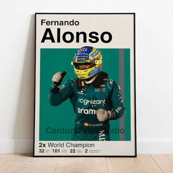 Formula 1 Alonso Poster - Etsy