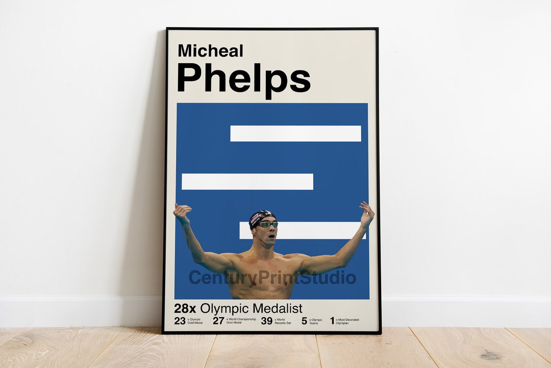 Michael Phelps Poster, 16 X 24 USA Swimming Minimalist, Gift for Him ...