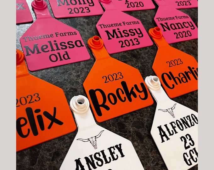 Custom Cattle Ear Tags - Personalized Stockman Eartags - Ask About Bulk ...