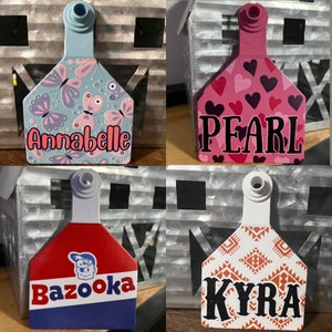 Custom Cattle Large Ear Tags – UV Printed, Personalized Livestock ID ...
