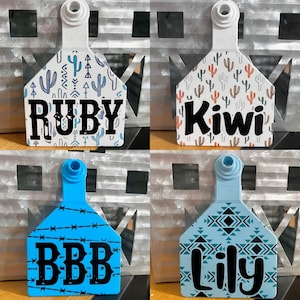 Custom Cattle Large Ear Tags – UV Printed, Personalized Livestock ID ...