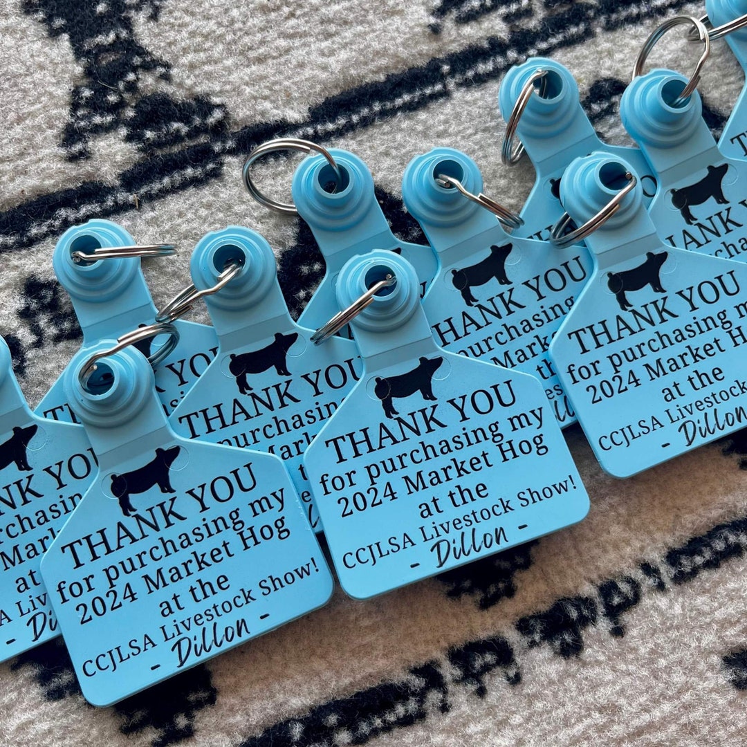 Custom Ear Tag Keychain-thank You County Fair-stockman Eartags-market ...