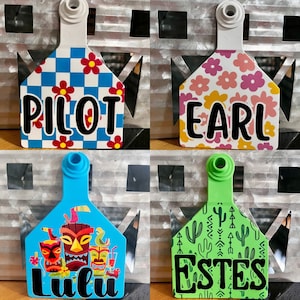 Custom Cattle Large Ear Tags – UV Printed, Personalized Livestock ID ...