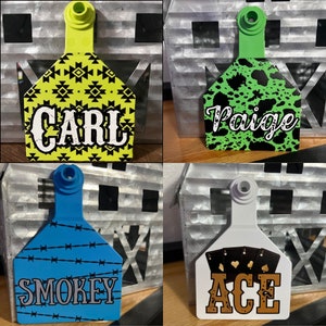 Custom Cattle Large Ear Tags – UV Printed, Personalized Livestock ID ...