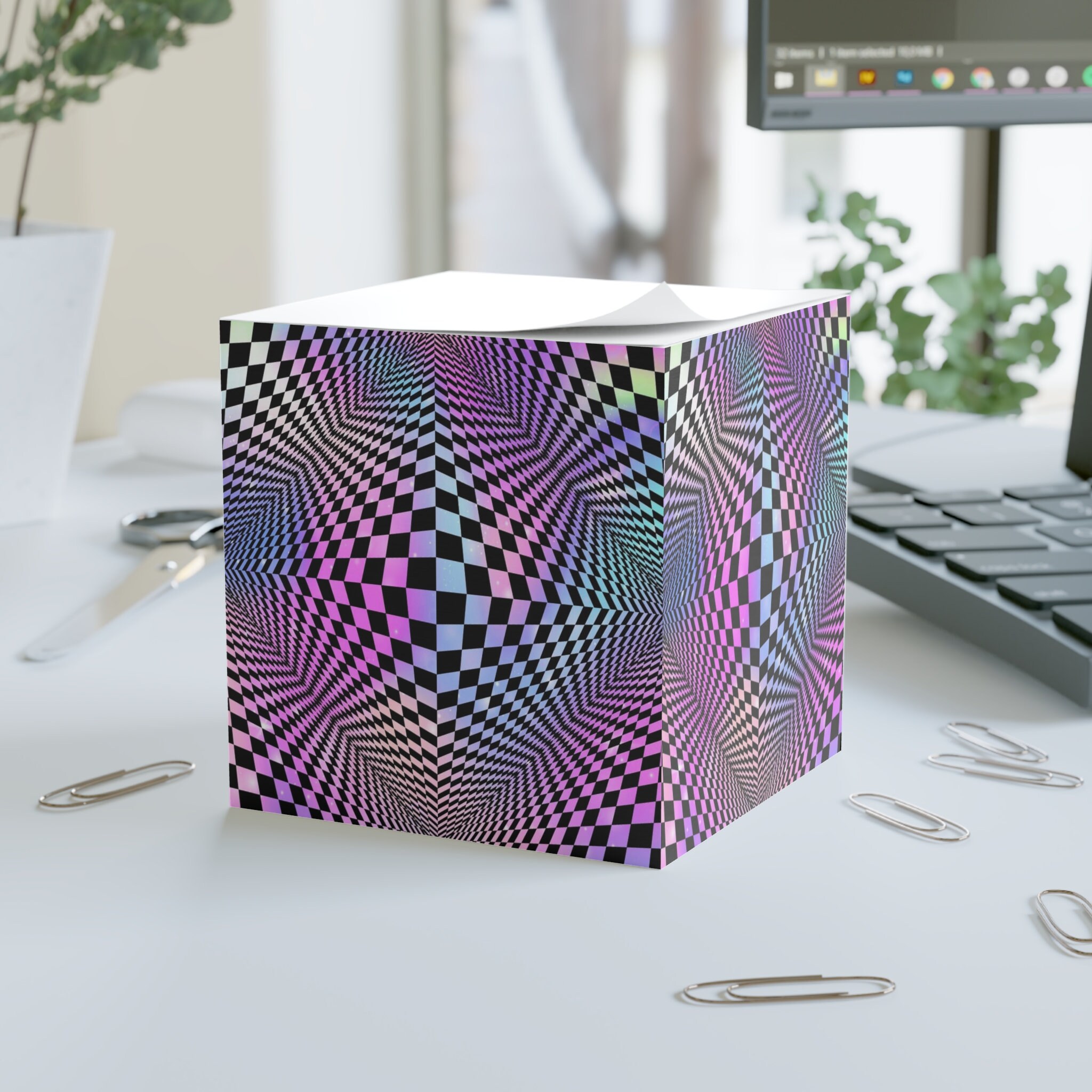 Optical Illusion Note Cube, Optical Illusion Notepad, Note Block Gift ...