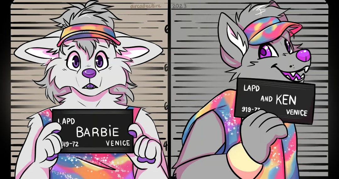 Furry Barbie and Ken Ych - Etsy