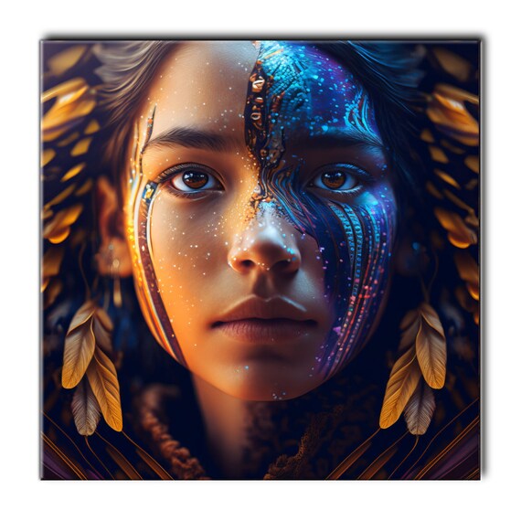 Native American Indian Women Face Painting