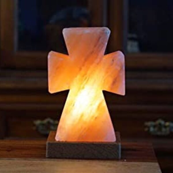 Himalayan Salt Cross Salt Lamp - Etsy
