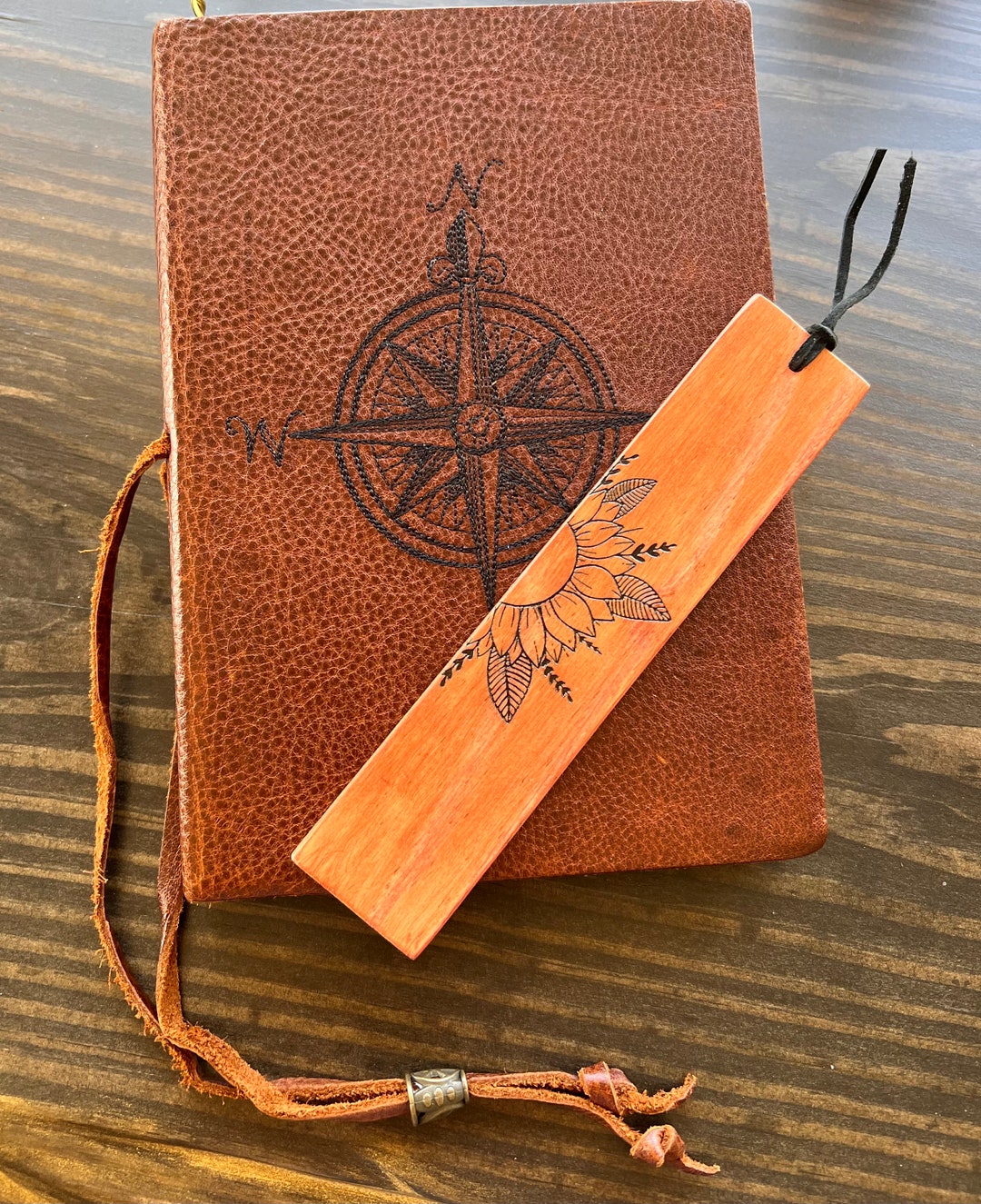 Handmade Wooden Bookmark, Sunflower Bookmark, Engraved Gift, Laser ...