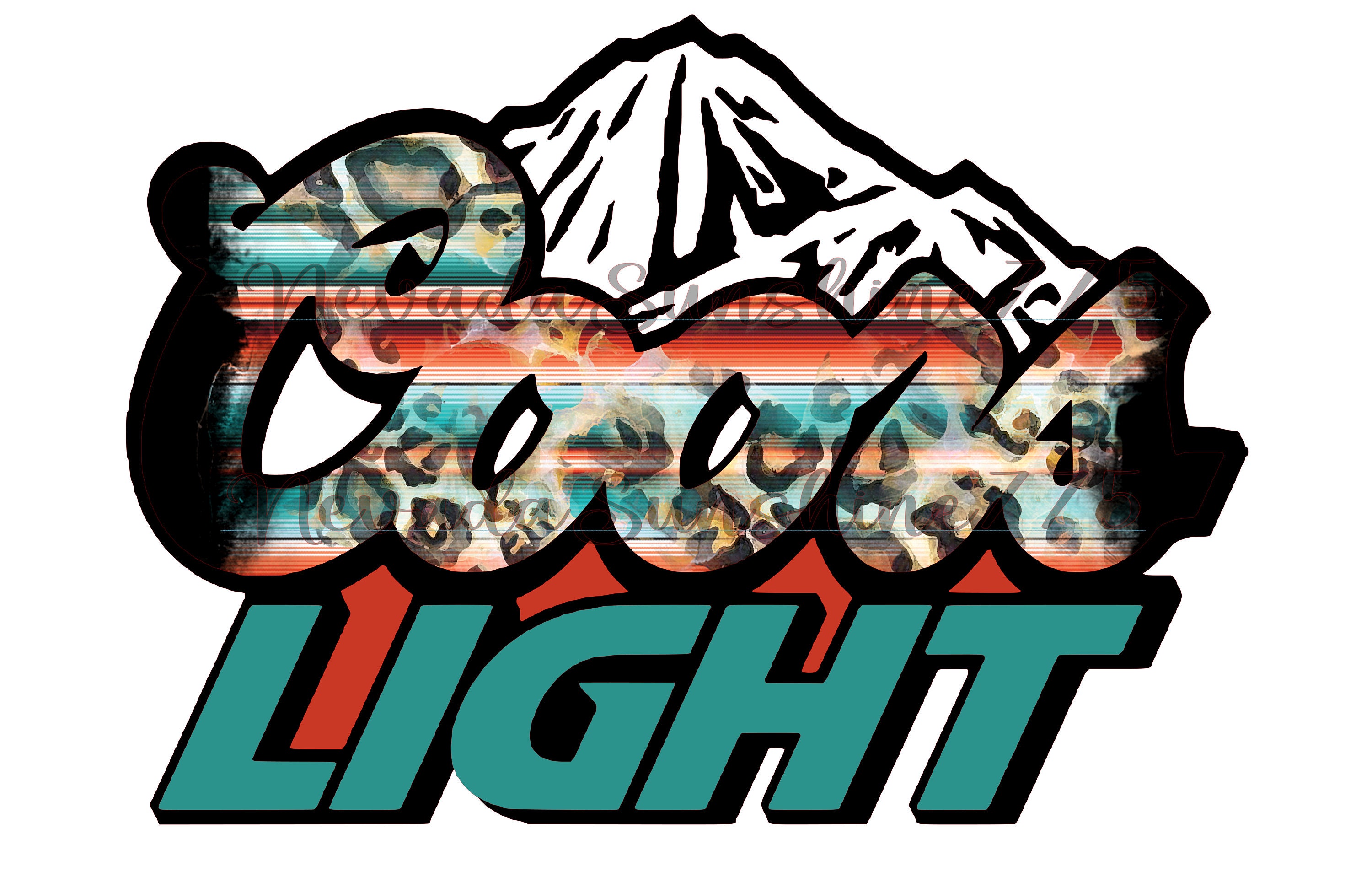 Coors Light Serape Cheetah Sublimation Image Digital Download PNG File ...