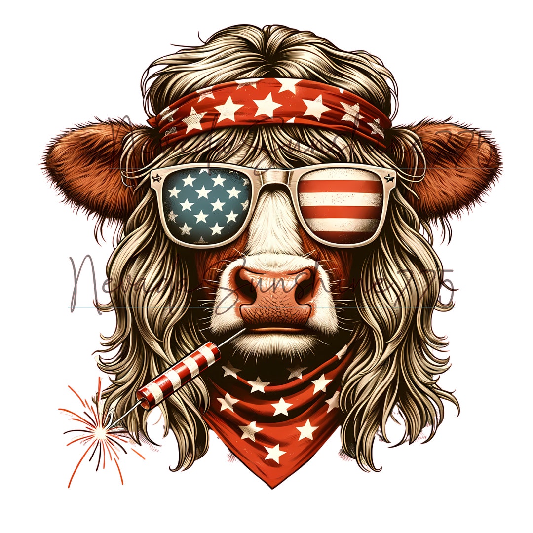 Patriotic Heifer Cow American Flag Digital Download PNG SVG Sublimation ...