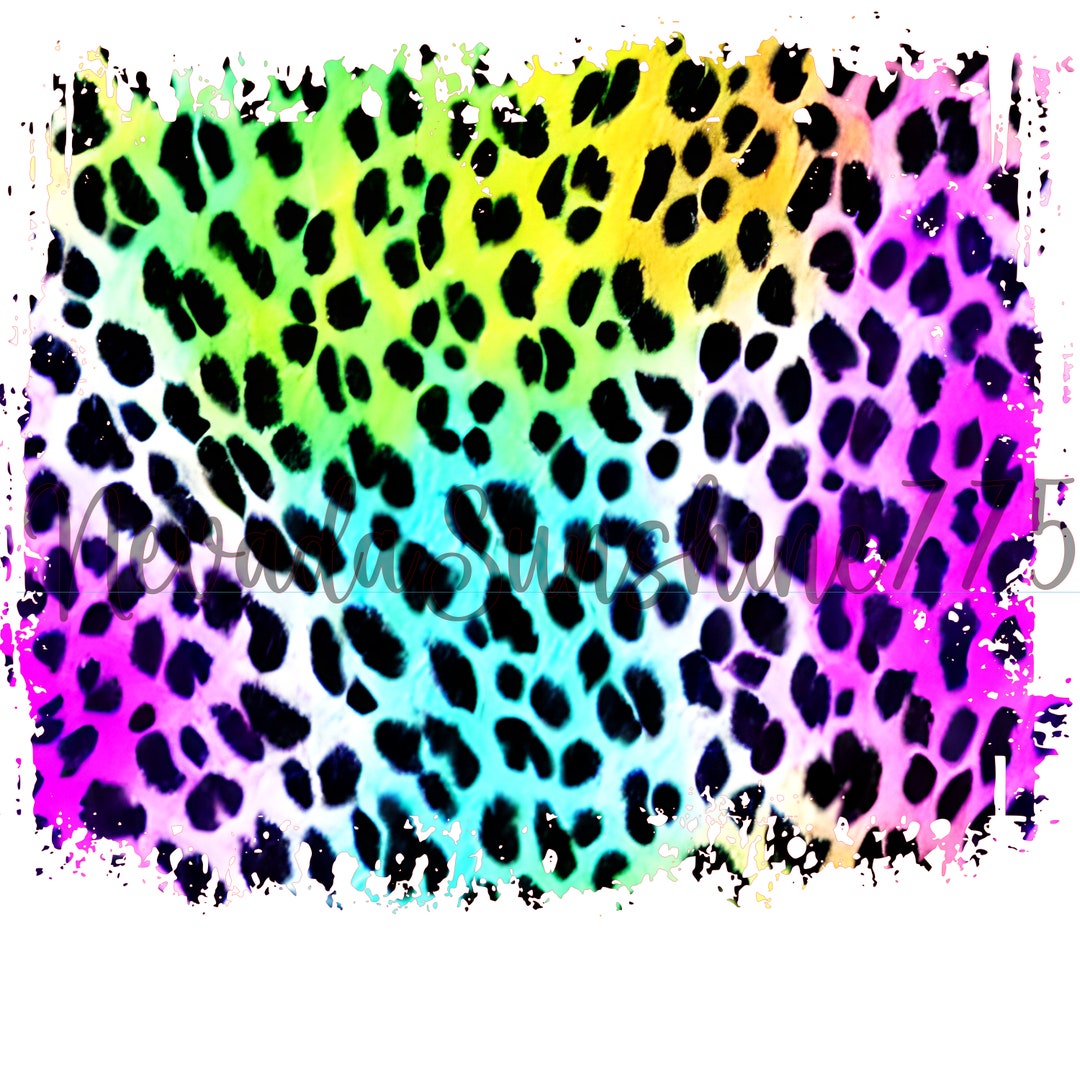 Distressed Rainbow Cheetah Leopard Background Sublimation Digital ...