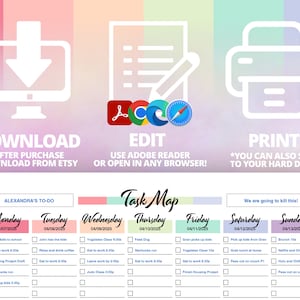 Daily Task Organizer | Task Map | Printable To-do PDF | Daily Task ...