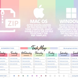 Daily Task Organizer | Task Map | Printable To-do PDF | Daily Task ...