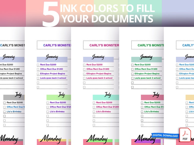 Monthly Task Organizer | Printable Task Template | Monthly Task Tracker ...