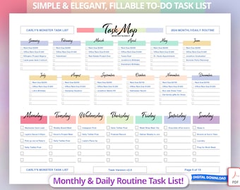 Monthly Task Tracker Printable Download - Etsy