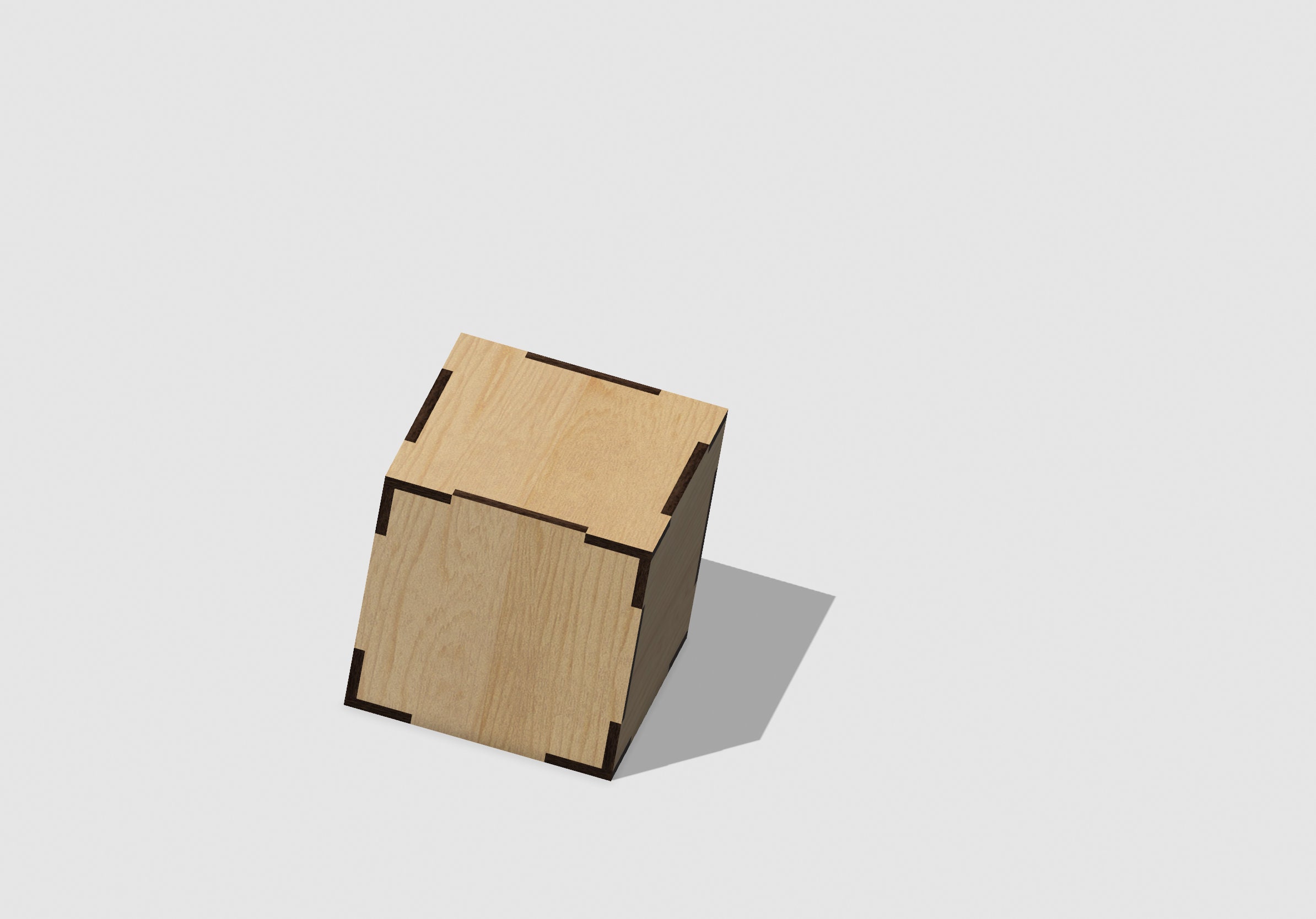 Cube Box- 6 Inch X 6 Inch- 1/4 Inch Thick Wood- Digital File- Laser Cut ...