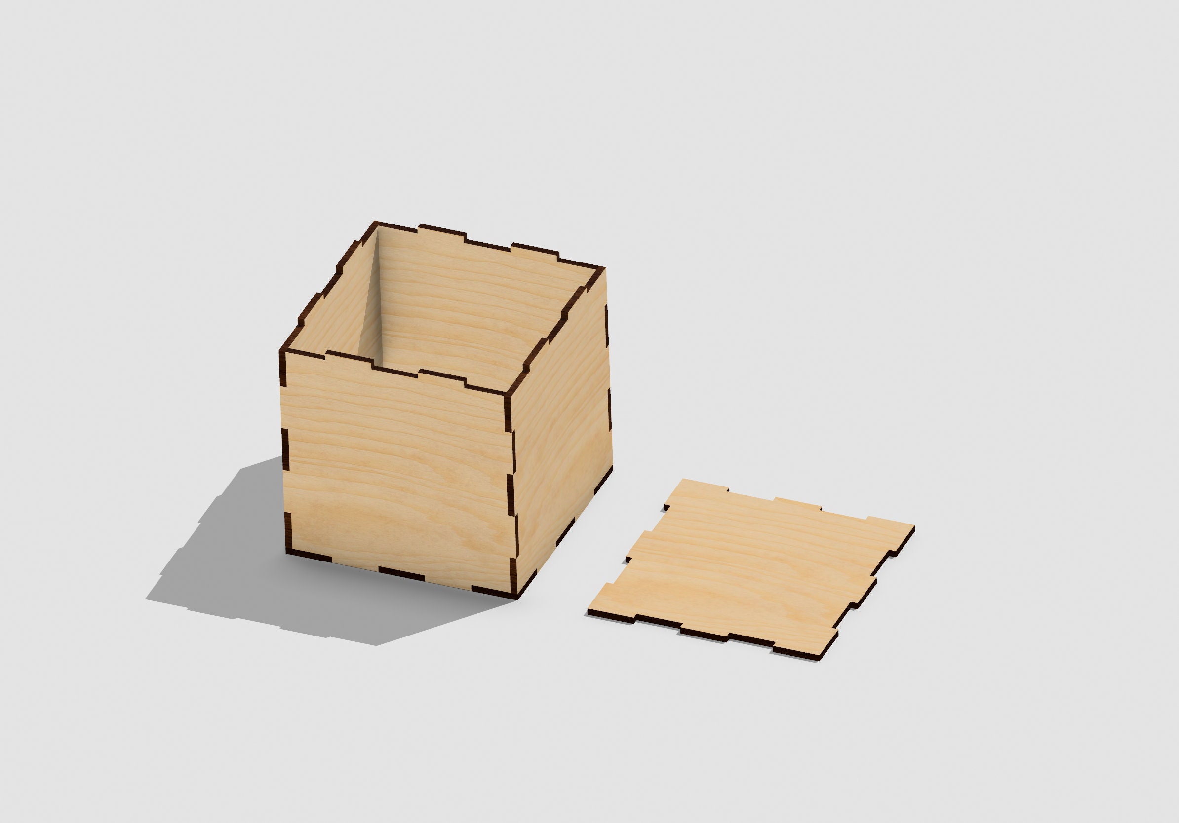 Basic Cube 100mm X 100mm X 100mm- 3mm Thick Wood- Laser Cut- Digital ...