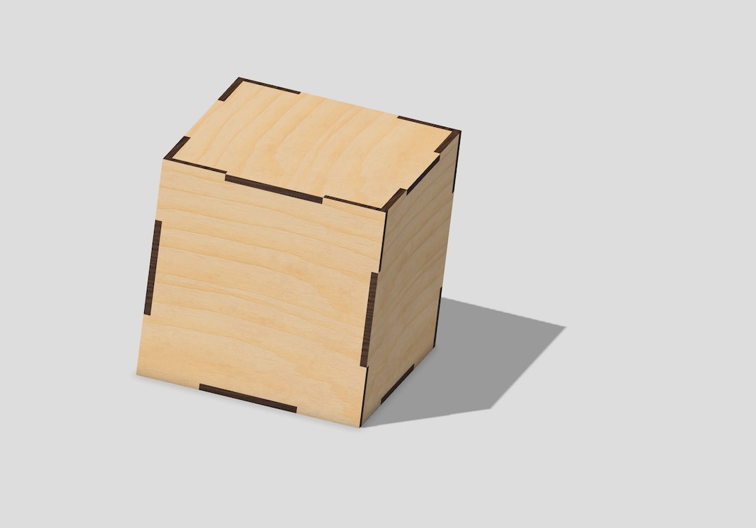 4 Inch X 4 Inch Cube Box- 1/8 Inch Thick Wood- Laser Cut- Digital File ...