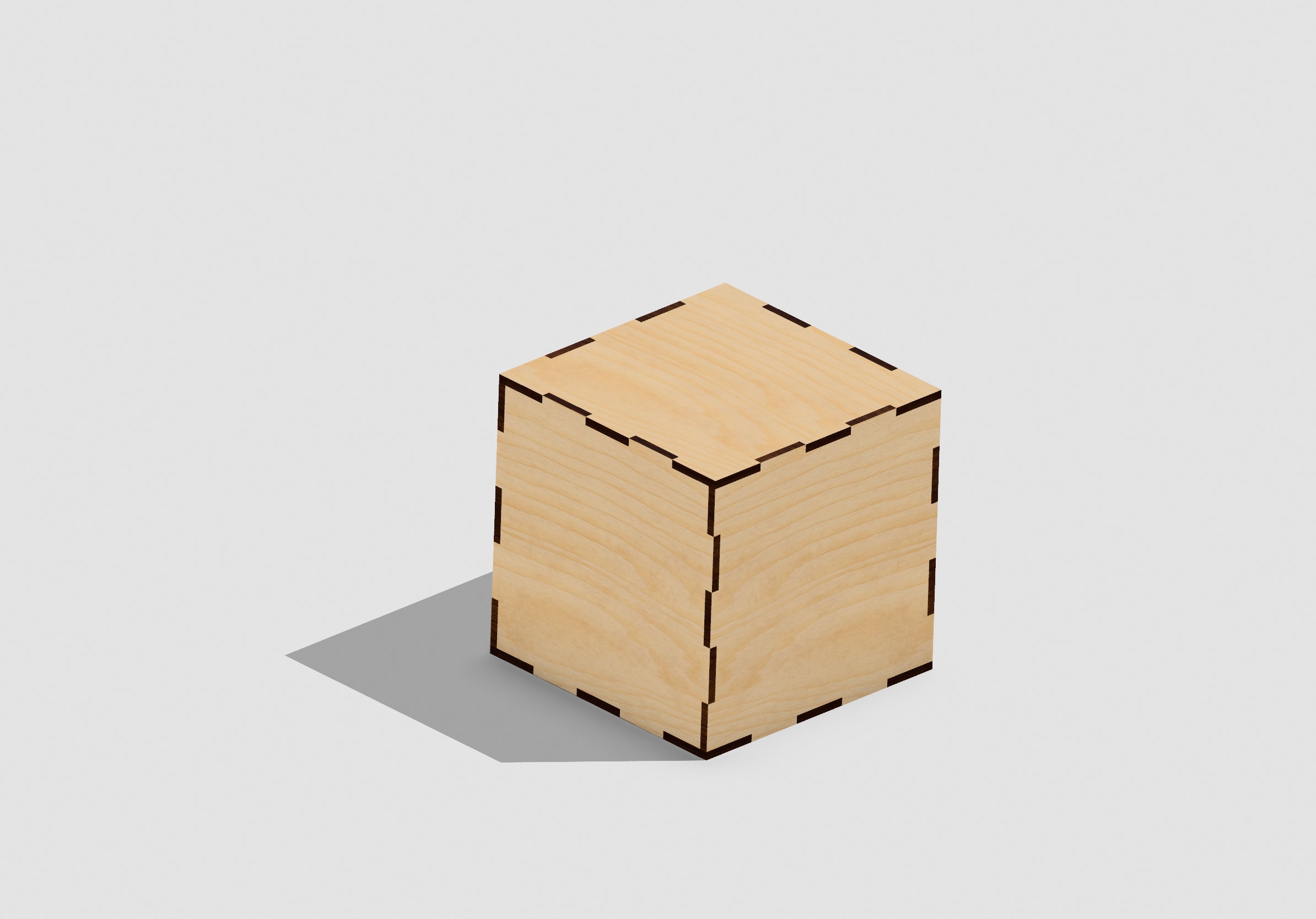 Basic Cube 100mm X 100mm X 100mm- 3mm Thick Wood- Laser Cut- Digital ...