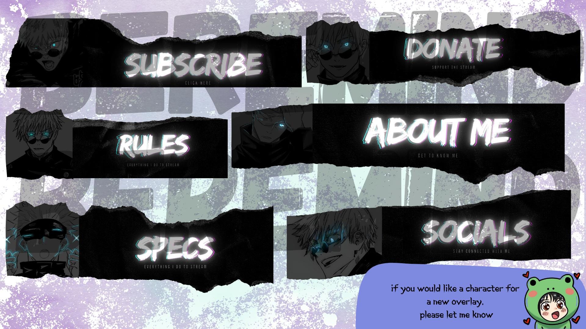 Satoru Gojo Overlay Bundle - Etsy