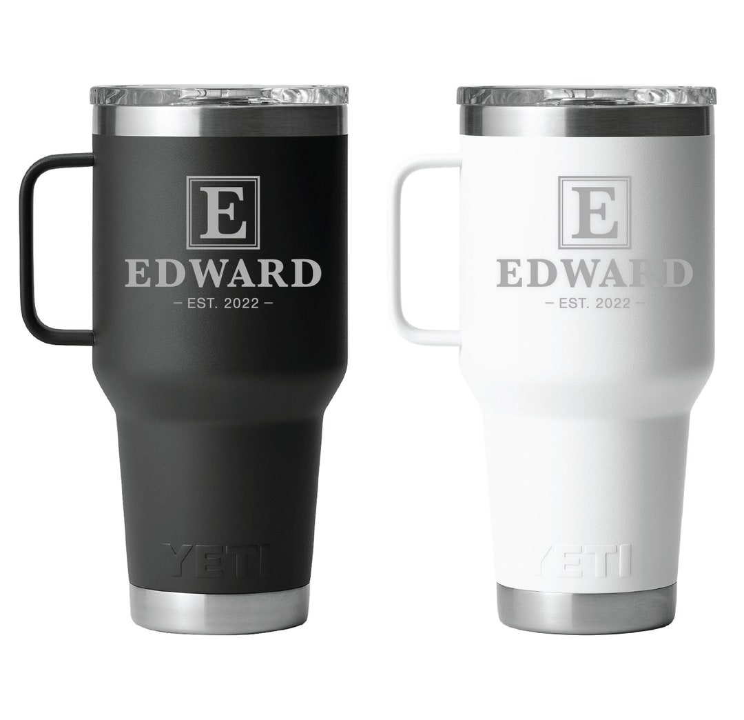 YETI 30 Oz Handle Black and White Custom Last Name Pair - Etsy