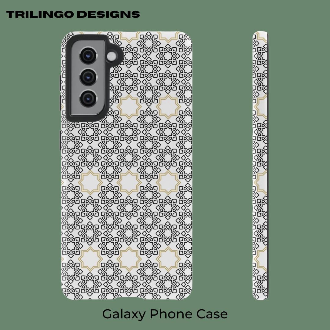 Black and Gold Islamic Geometric Pattern Tough Case for Samsung Galaxy ...
