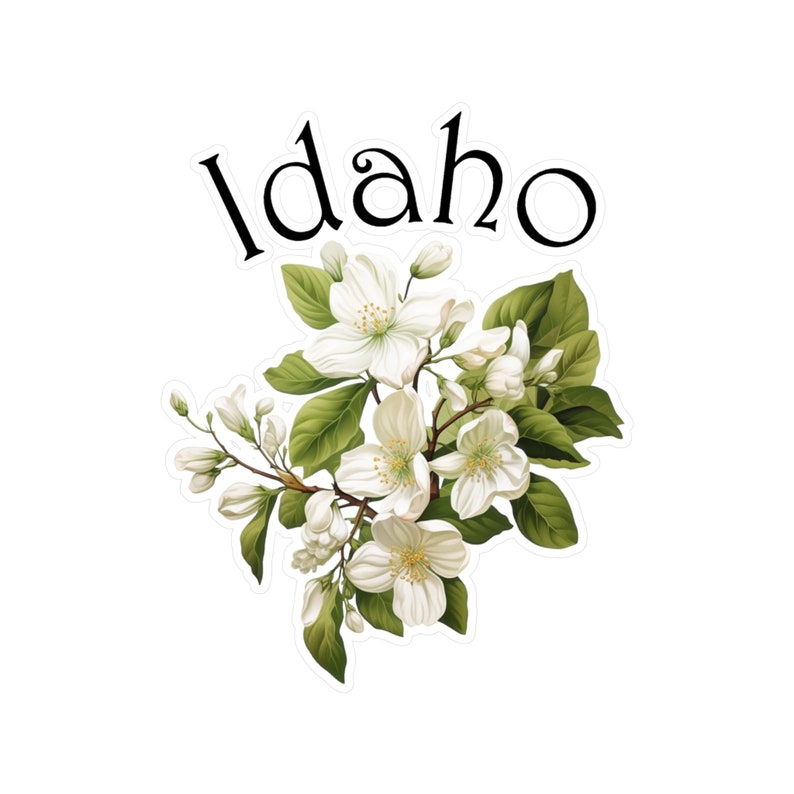Idaho Syringa State Flower Vinyl Sticker - Show Your Love for Idaho's ...