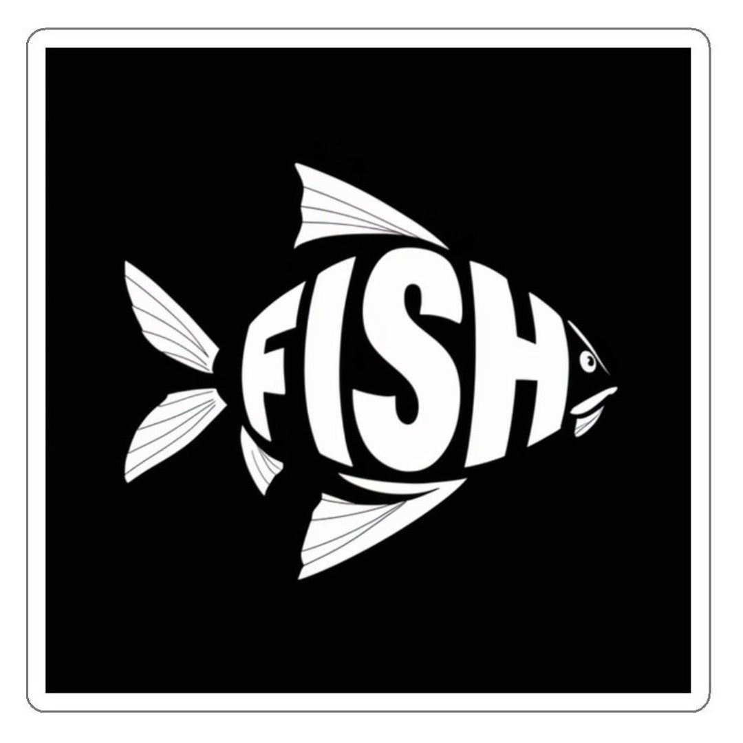 Fish - Die-cut Sticker | Unique Artistic Fish Word Art Decal - Etsy